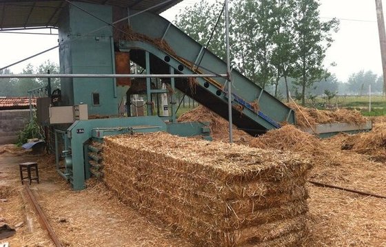 10~12t/h HFW120 Horizontal Straw Baler for Biomass Plant application with belt conveyor supplier