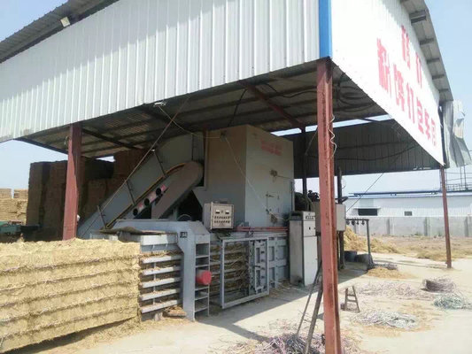 5~6t/h Semi-automatic Horizontal Straw Baler with Conveyor and water cooling system from HFBALER supplier