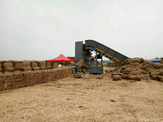 2~3t/h Semi-automatic Horizontal Straw Baler with Conveyor from HFBALER CHINA supplier