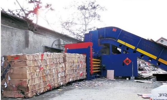 YDWM200 Horizontal Closed Type Waste Paper Baling Machine with Conveyor from HFbaler supplier