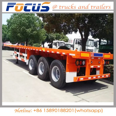 30000kg Tri axles 40FT Container Platform Cargo Special Semi Trailer with 12.00r20 tyre