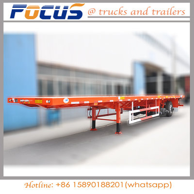 Heavy 3 Axles 40T capacity  Flatbed Platform container Truck Semi Trailer with jost landing gear