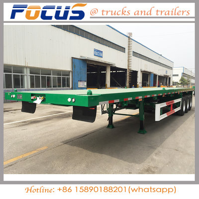 2 Axle 45 Feet 40FT  Carbon Steel Flatbed Container Chassis Semi Trailer with ABS Braking