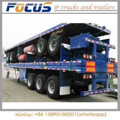 3 Axle 50ton Capacity/Container Transport/Cargo Transport Flatbed Semi Trailer with Twist Lock/China Famous Brand
