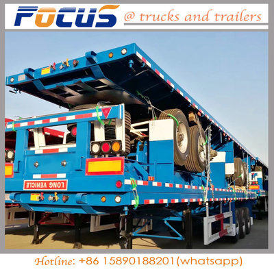 3 Axle 50ton Capacity/Container Transport/Cargo Transport Flatbed Semi Trailer with Twist Lock/China Famous Brand