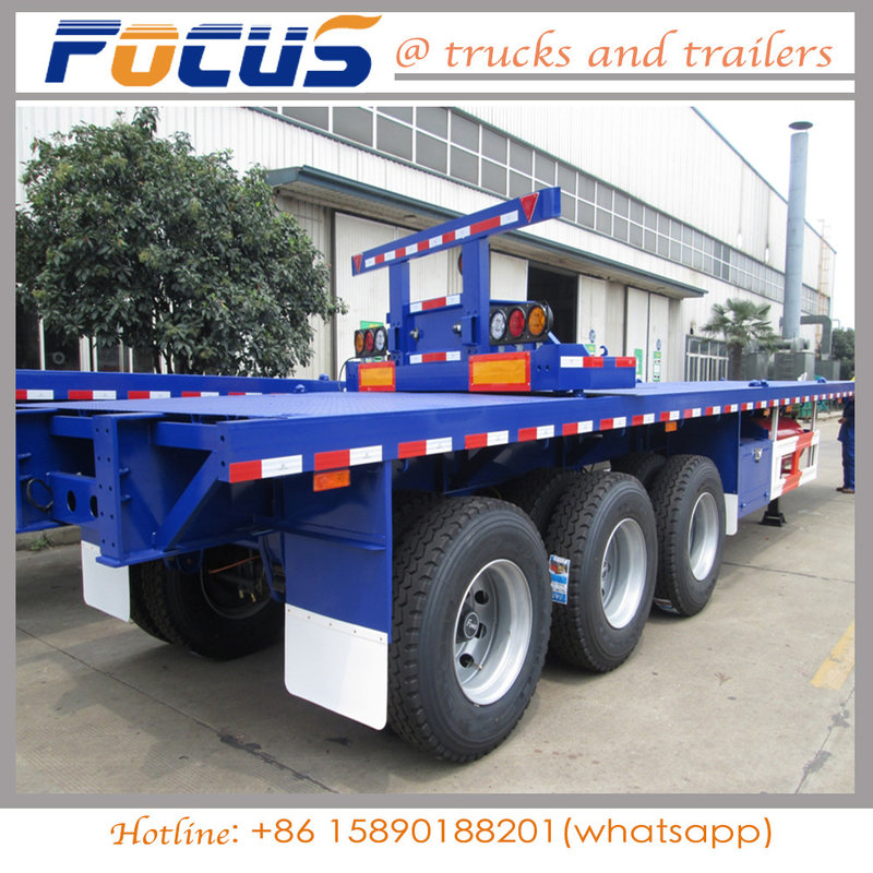 2 Axle 45 Feet 40FT  Carbon Steel Flatbed Container Chassis Semi Trailer with ABS Braking