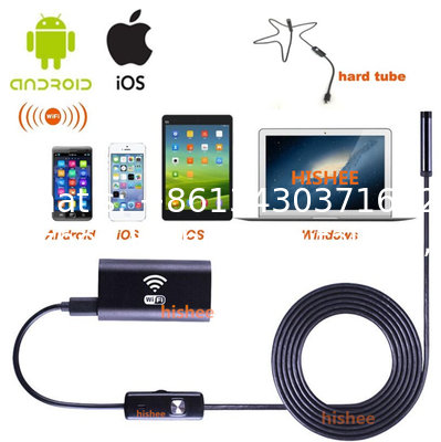 Waterproof IP67 Hard Tube Wifi USB Inspection Camera Mini Semi-rigid Endoscope with 6 led lights