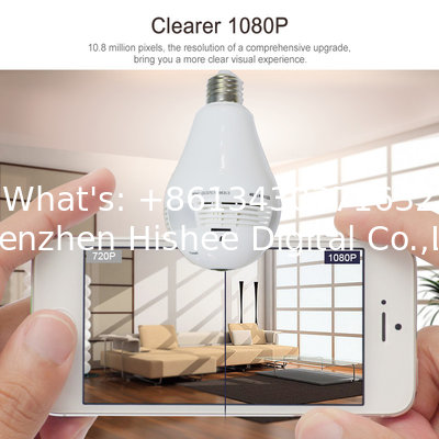 Panoramic Two Way Audio Security Bulb hidden IP Camera Wifi hikvision ptz cctv security system 1080P light bulb cameras