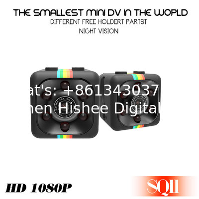 Factory Mini Hidden Camera Five Color SQ11 Small Camera 1080P HD Motion Detection IR Night Vision 16GB TF Card Included