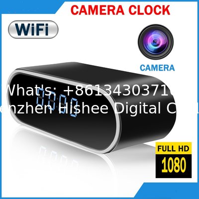 12 IR LEDs Infrared work at night hd hidden camera spy Clock Phone Remote Wifi clock Camera hidden camera spy toilet