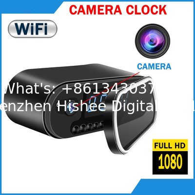 12 IR LEDs Infrared work at night hd hidden camera spy Clock Phone Remote Wifi clock Camera hidden camera spy toilet