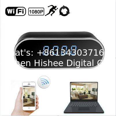 12 IR LEDs Infrared work at night hd hidden camera spy Clock Phone Remote Wifi clock Camera hidden camera spy toilet