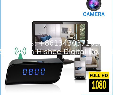 Home security wireless spy cameras clock video baby monitor, 1080P 2 way speaking motion sensor mini hidden spy camera