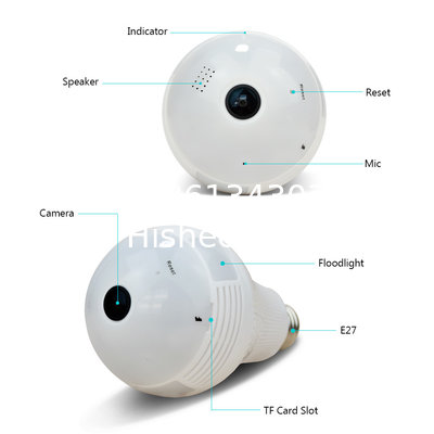 WIFI IP Camera Panoramic FishEye  E27 LED light Bulb Wireless Camera 2 way audio CCTV Home Security Hidden P2P Camera