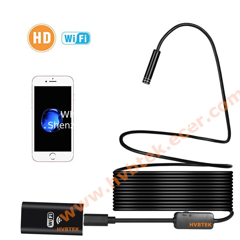 Wireless Inspection Camera Wifi Semi-rigid Endoscope  2.0MP HD Waterproof Snake Camera with 8 adjustable Led lights