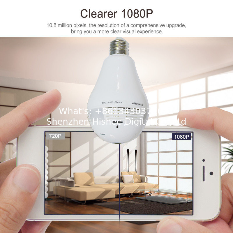 Home Security New Product 960P 360 Degree Panoramic Security Wireless Camera P2P IP WiFi Hidden CCTV Light Bulb Camera