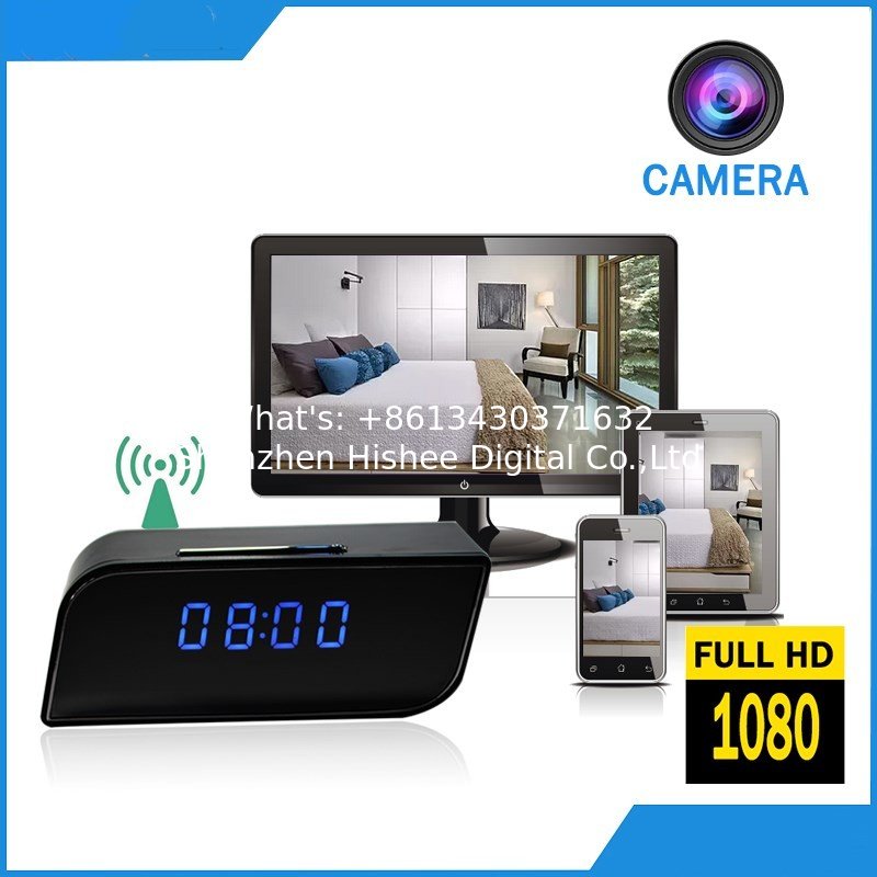 2018 Excellent Quality Digital Clock Hidden Camera DVR Vandal-proof Security Camera Wifi Spy Clock P2P+IP Digital Clock