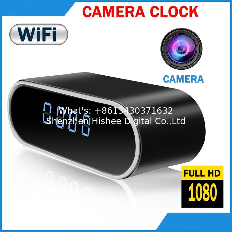 12 IR LEDs Infrared work at night hd hidden camera spy Clock Phone Remote Wifi clock Camera hidden camera spy toilet