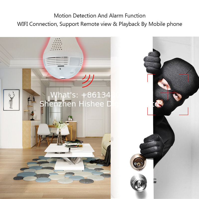 WIFI IP Camera Panoramic FishEye  E27 LED light Bulb Wireless Camera 2 way audio CCTV Home Security Hidden P2P Camera