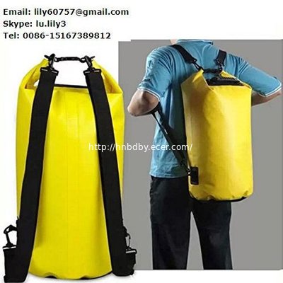 45L orange waterproof pvc tarpaulin dry duffle bag
