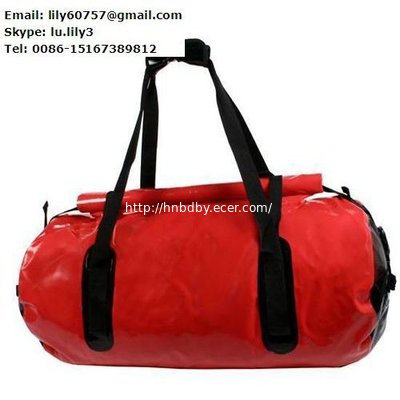 500D Tarpaulin 0.52mm Heavy Duty PVC Adjustable Waterproof Storage Bag For Swimming , Shoulder Strap Compress Ocean