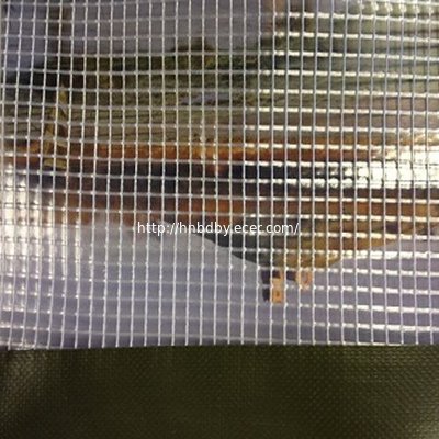 1000D X 1000D, 3X3 PVC Clear mesh fabric with polyester mesh