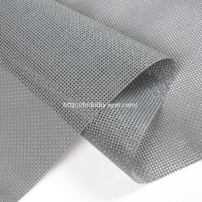 PVC coated Polyester mesh fabric in white, green and grey, 210 cm wide, 0,43 mm thick and by the meter.