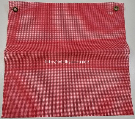 Keller Red 18 x18 Vinyl Coated Polyester Mesh Warning Flag