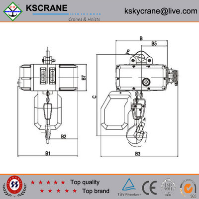 2.5ton Electric Chain Hoist With Electric Trolley