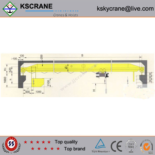 High Performance 10t Small Single Beam Suspendion Bridge Crane For Warehouse