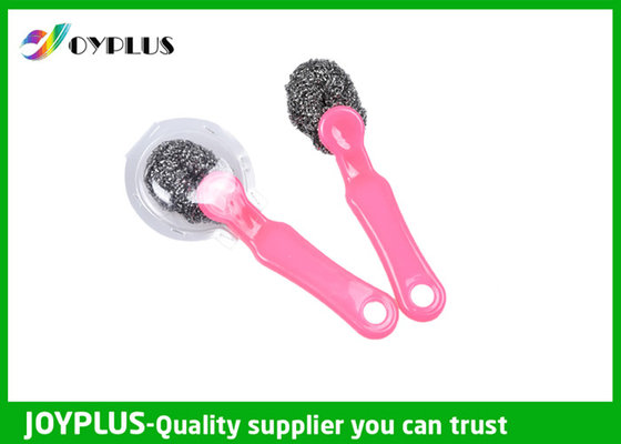 China New Designed Stainless Steel Scourer Ball With Plastic Handle supplier