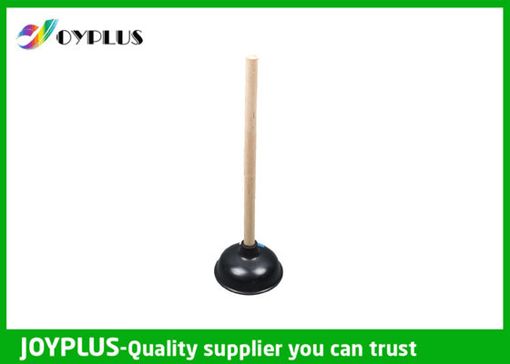 China 37CM Bathroom Cleaning Accessories Long Handled Toilet Plunger With Wooden Handle supplier