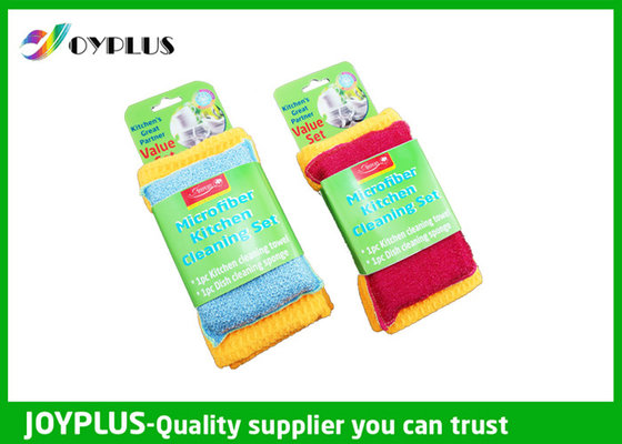 China Durable Kitchen Cleaning Pad Set Plastic Scrubbers For Dishes Good Water Imbibition supplier