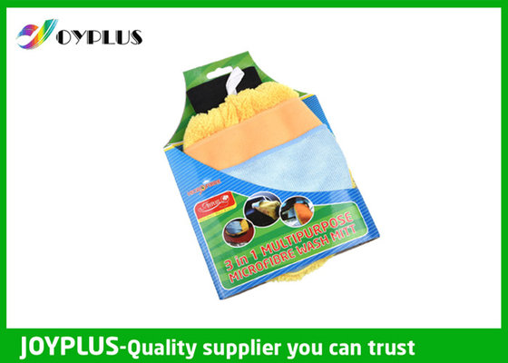 China 3 In 1 Scratch - Free Car Cleaning Mitt Wash Mitt Microfiber 20*17cm supplier