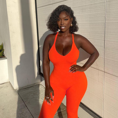Made in china new Wholesale Custom Unique Design Quality Cross shoulder straps Jumpsuit Fitness & Yoga Wear Training tracksuits