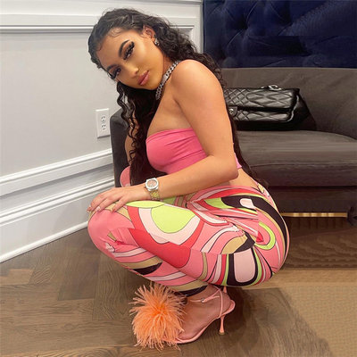 2022 new arrivals woman strapless cropped top and fashion long leggings  fashion two-piece Fitness & Yoga Wear tracksuits