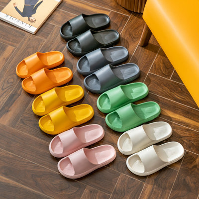 2021 New solid color sandals wholesale summer couples home bathing non-slip soft bottom simple slippers