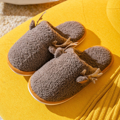couple Christmas deer cute Home Slippers Warm house Shoes Women Indoor Slippers Slip-On Bedroom House ladies shoes