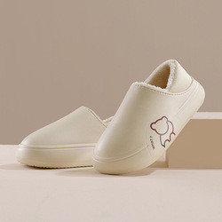 new Winter Couples Ladies House shoes With Non-Slip women Waterproof Upper  Plush Lining  Slippers eva rubber sole