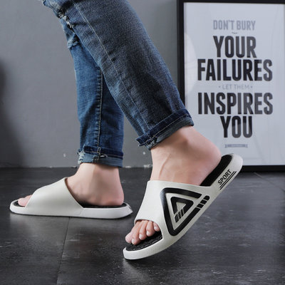 Outdoor Beach Men Cozy Slippers  Flat Soft Sole Non Slip Summer