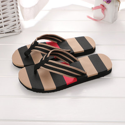 Summer Men Cozy Slippers Indoor And Outdoor Non Slip Striped Color