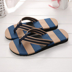 Summer Men Cozy Slippers Indoor And Outdoor Non Slip Striped Color