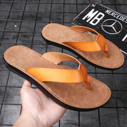 Wholesale 2022 new design summer beach sandals men cork sole solid color flip flop Men slippers in stock