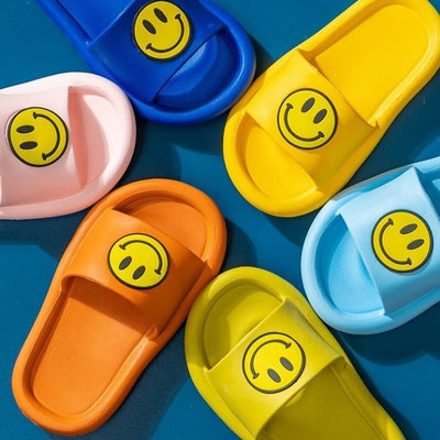 Fashion Design Smile Pattern Slipper Shoes Casual Soft Sole Non Slip Children Slippers