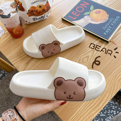 New style fashion trend cute bear cartoon summer sandals women soft sole non-slip slippers home indoor shoes wholesale