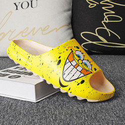 Factory price Slide Breathable Cool Beach Flip Flop Lightweight Graffiti cartoon women Bathroom home Slippers for men