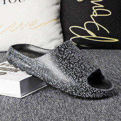 Factory price Slide Breathable Cool Beach Flip Flop Lightweight Graffiti cartoon women Bathroom home Slippers for men