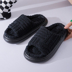 New design Soft and Comfortable plush Open Toe Home indoor Shoes For Ladies Winter Slides Slippers Women wholesale