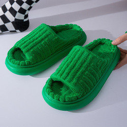 New design Soft and Comfortable plush Open Toe Home indoor Shoes For Ladies Winter Slides Slippers Women wholesale