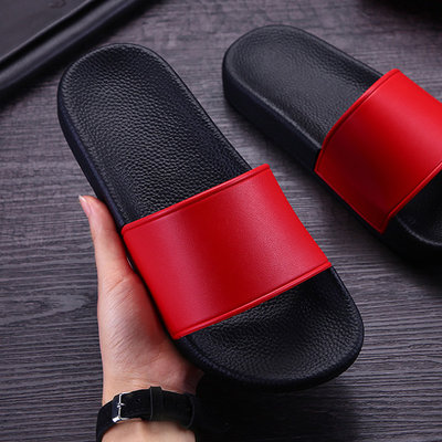 Breathable Men Slippers Pattern Solid Color PVC Material Non Slip Men Slippers